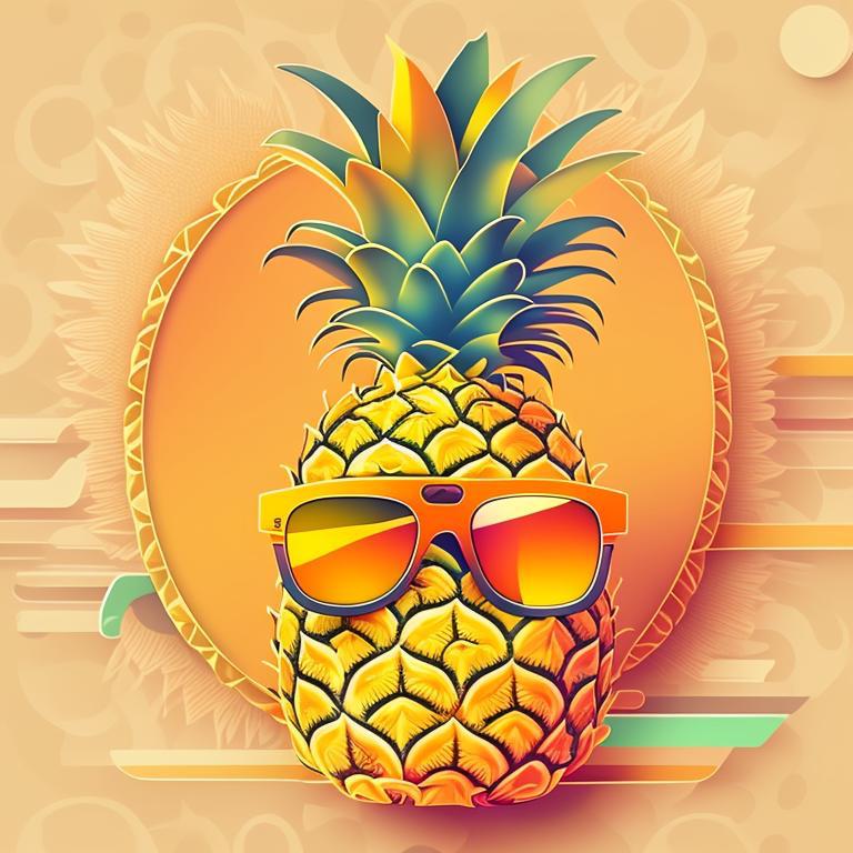 cultured-fly329: Cool blue pineapple with sunglasses simple background