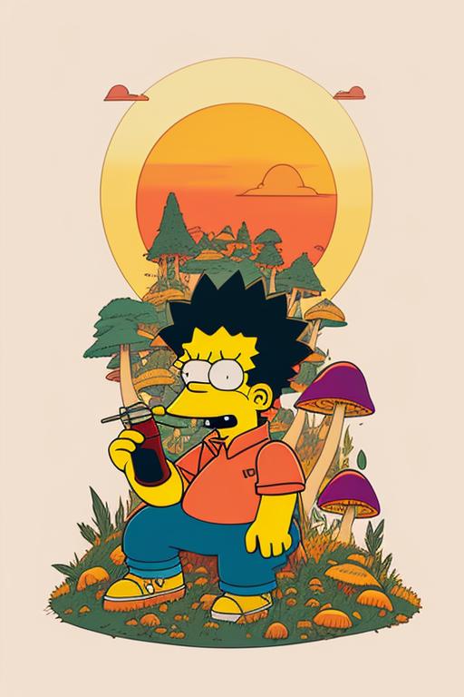 stonedbrasil: Bart Simpsons smoking weed sitting on top of a mushroom ...
