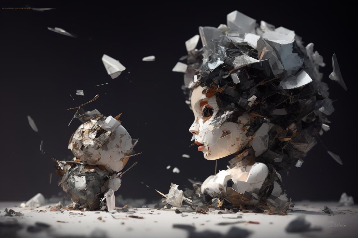 joshuab: a shattered plaster doll putting itself back together again