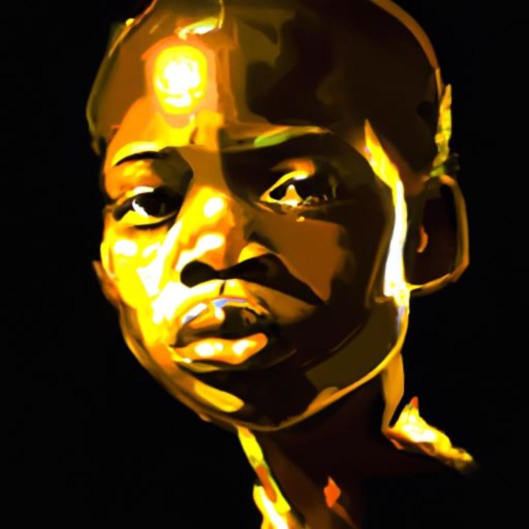 thin-gnu454: African boy embossed in gold. Scowl on his face. Black ...