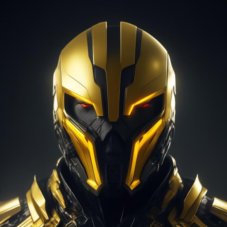 tubby-curlew985: Menacing metal man with yellow glowing eyes. the metal ...
