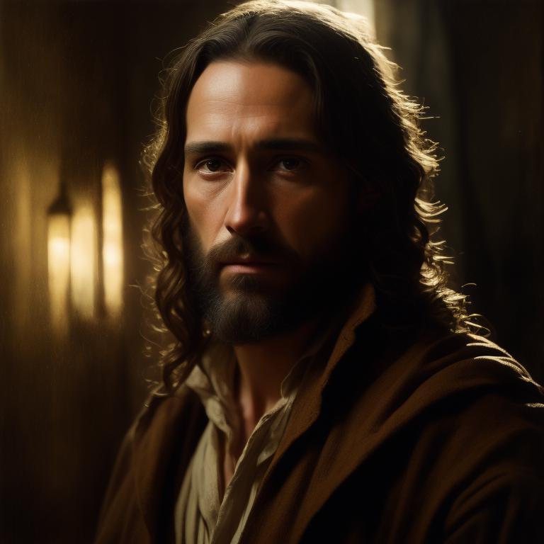 klutzy-deer626: real jesus facing camera, realistic, 16k