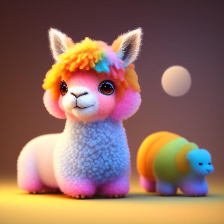 Trish318: A 3D sweet cheerful alpaca inspired by pixar animation style