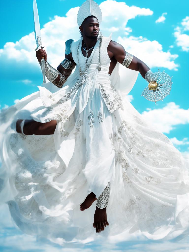 Osneysjc: African God/ Obatalá/ full body, White clothe/ Silver Shield ...