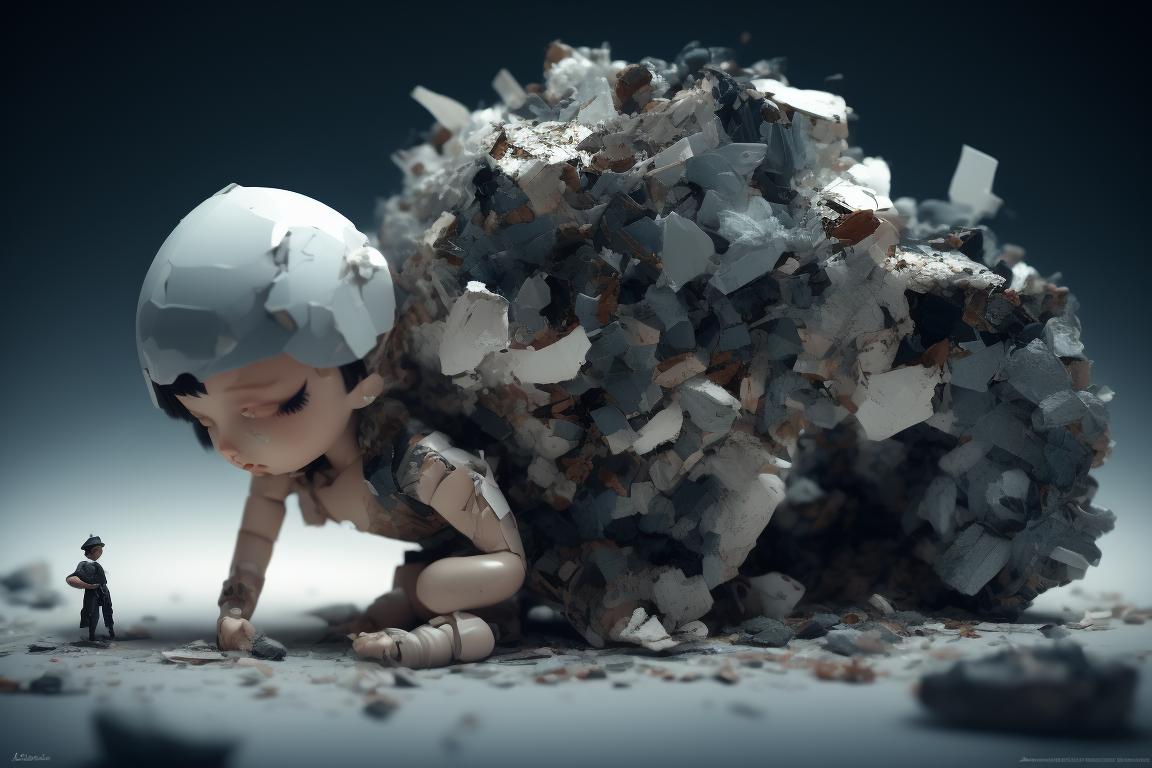 joshuab: a shattered plaster doll putting itself back together again