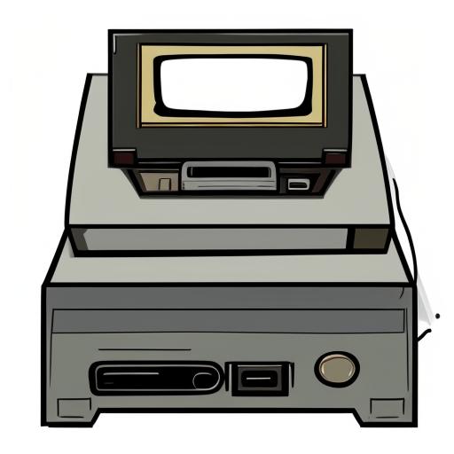 weepy-mule924: Old video game console, from a front perspective, with a ...