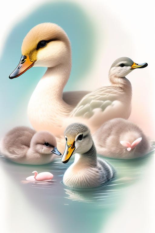 PhotoGeorge0427: mother duck and 2 baby ducklings swimming on pond