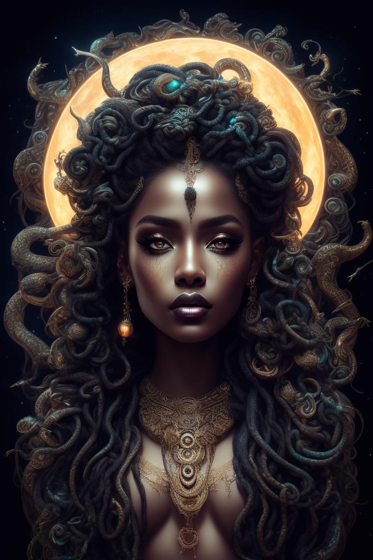 remote-crane993: beautiful medusa goddess with snakes on head, full ...