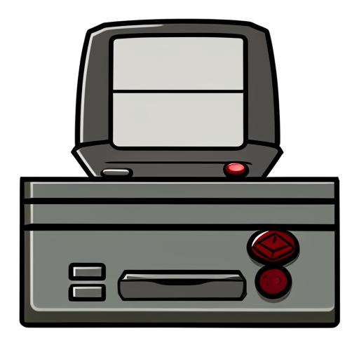 weepy-mule924: Old video game console, from a front perspective, with a ...