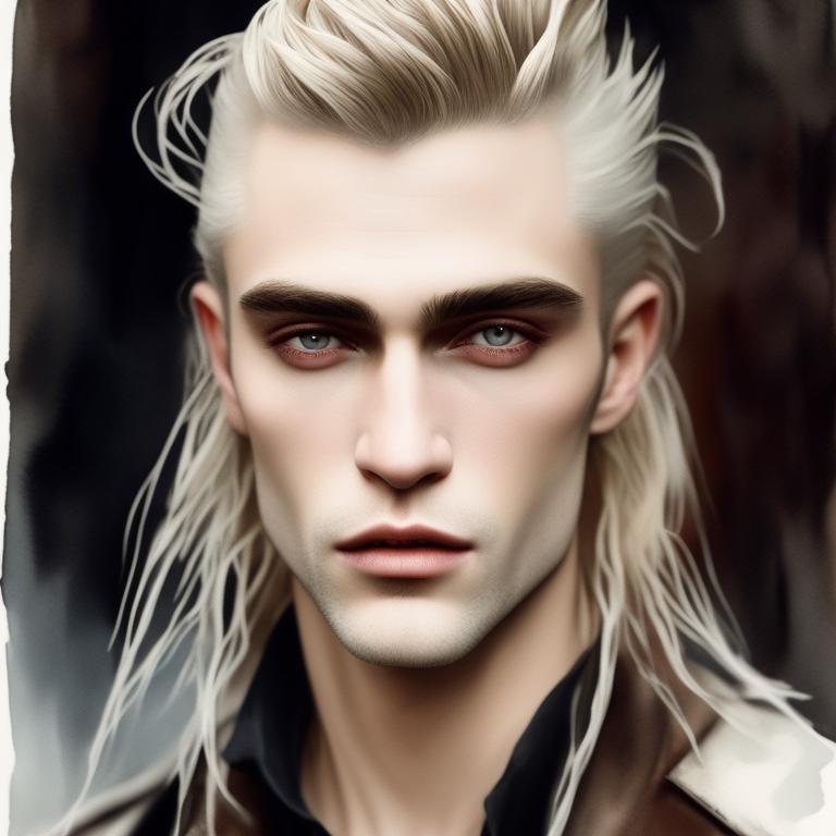 Willow: vampire from twilight, man, ice-blonde hair, light beard