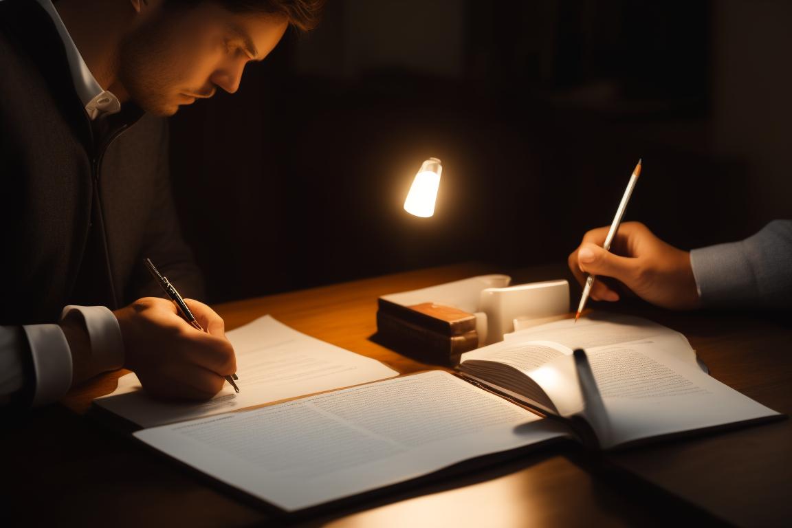 Man Writing A Book