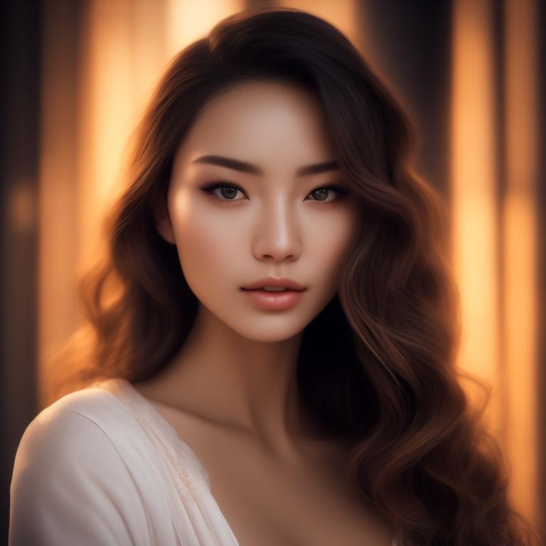 kudu_piring847: there is a woman sitting at a table drinking tea, open white hanfu, cleavage ...