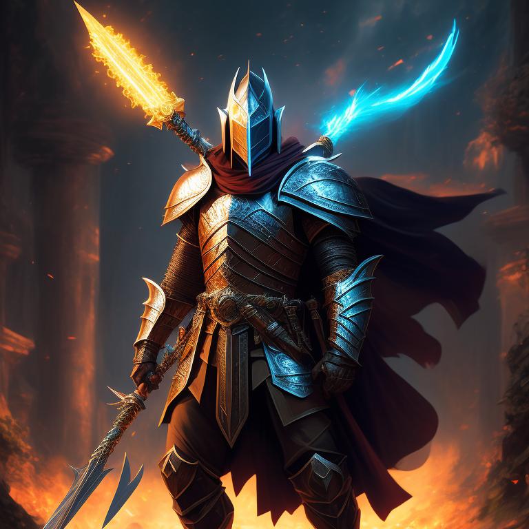 starry-mouse356: male knight, fighting, energy sword, detailed fantasy ...