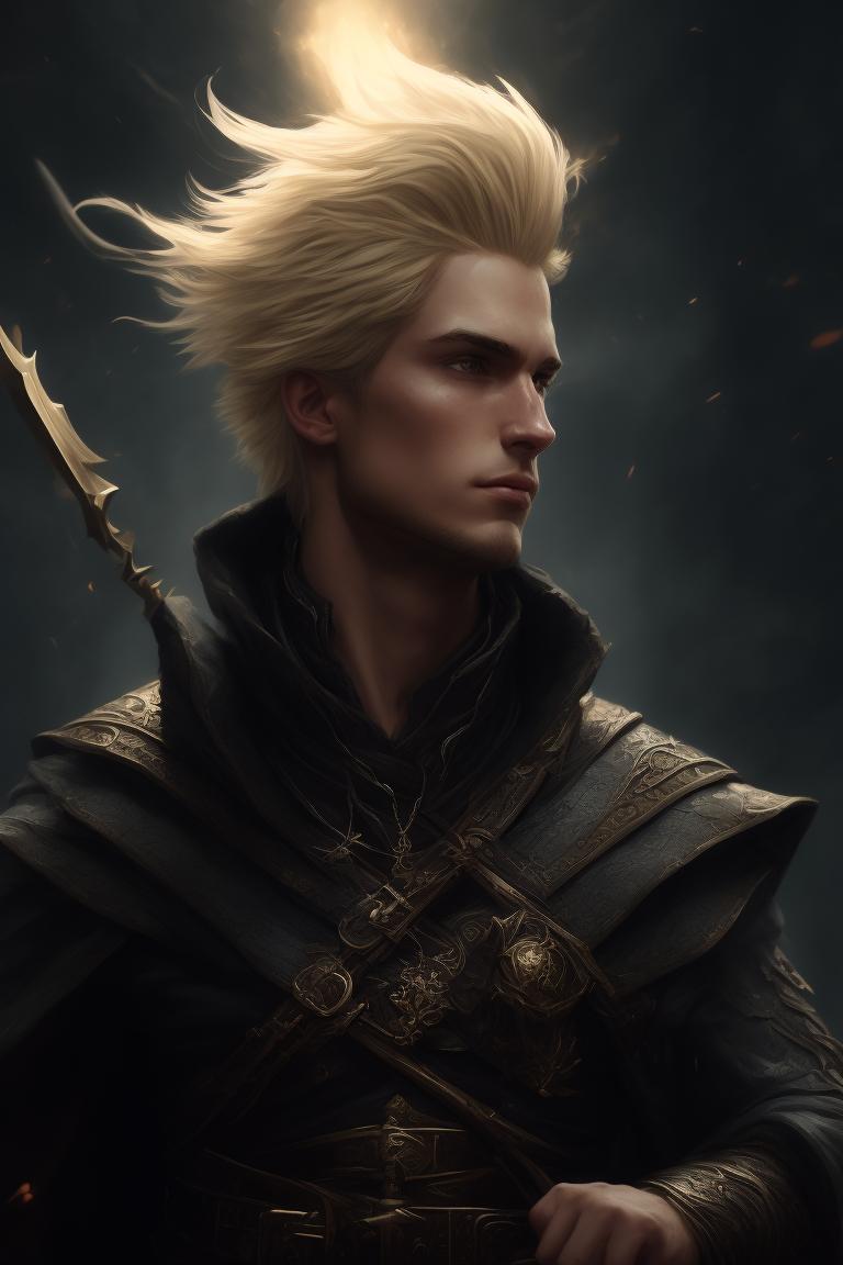 Trinixerina: Handsome, young, blonde male wizard