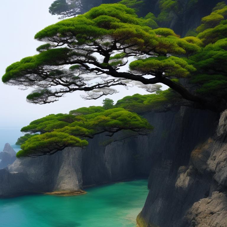 large-fish743: japanese tree over cliff