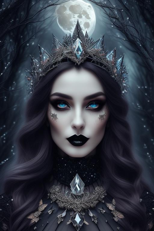 mellow-viper424: beautiful gothic witch, wear crystal crown, beautiful ...
