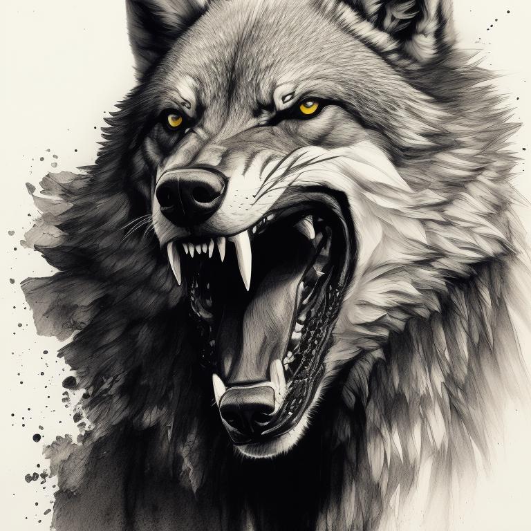 Drawings Of Angry Wolves