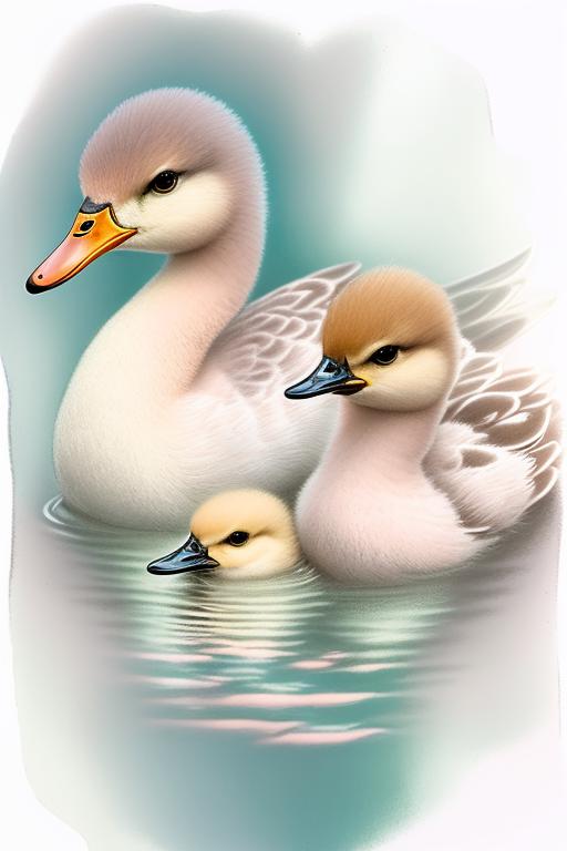 PhotoGeorge0427: mother duck and 2 baby ducklings swimming on pond