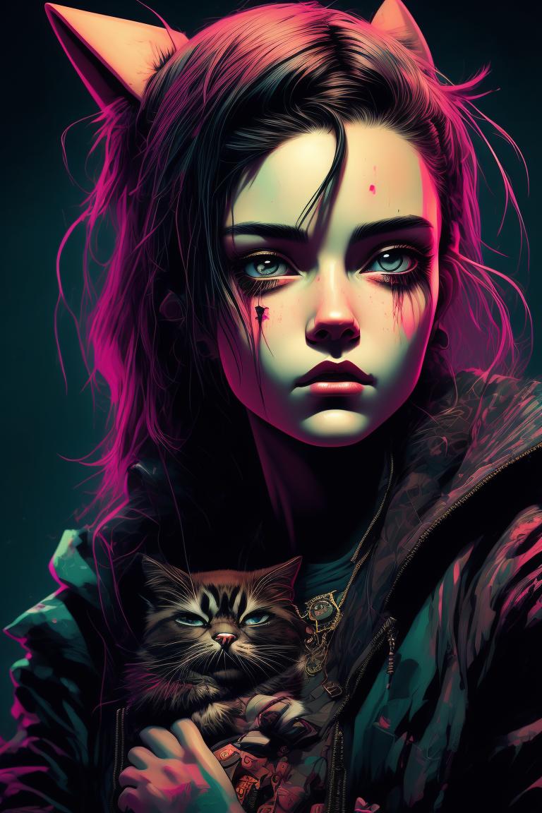 Pandoralands: girl with a cat