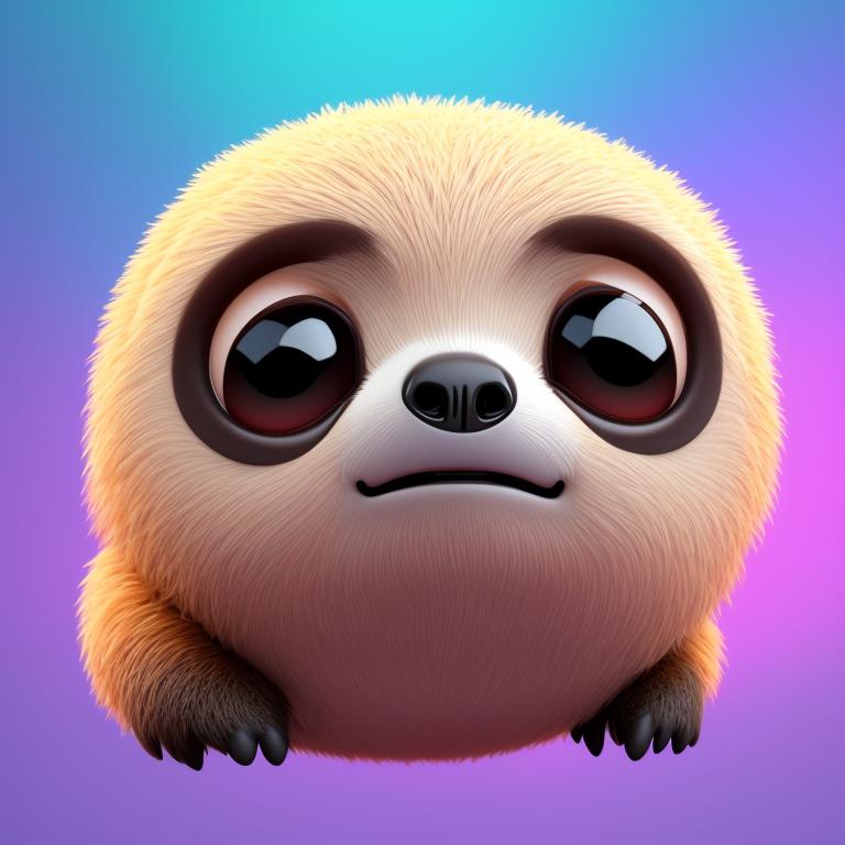 moodybrowneyes: super adorable small sloth rendered by pixar cartoon
