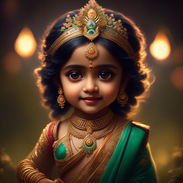 punctual-bat831: very cute tiny, girl Radha Krishna with peacock, rim ...