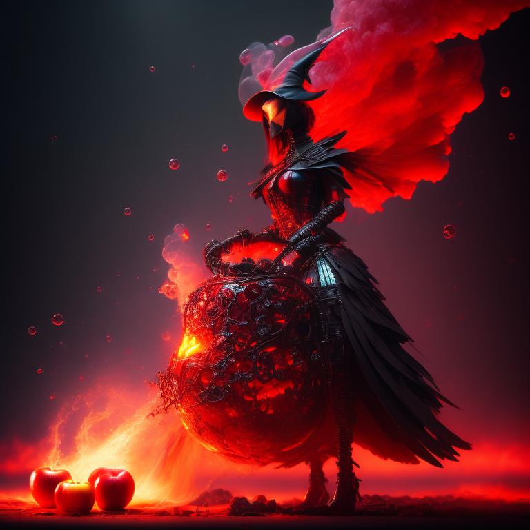 moral-turtle525: a witch futuristic, typically dressed, stirring ...