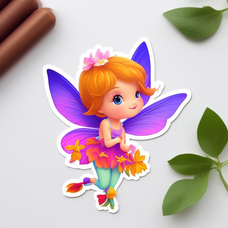 masha: playful pixie: design a sticker showcasing a playful pixie with ...