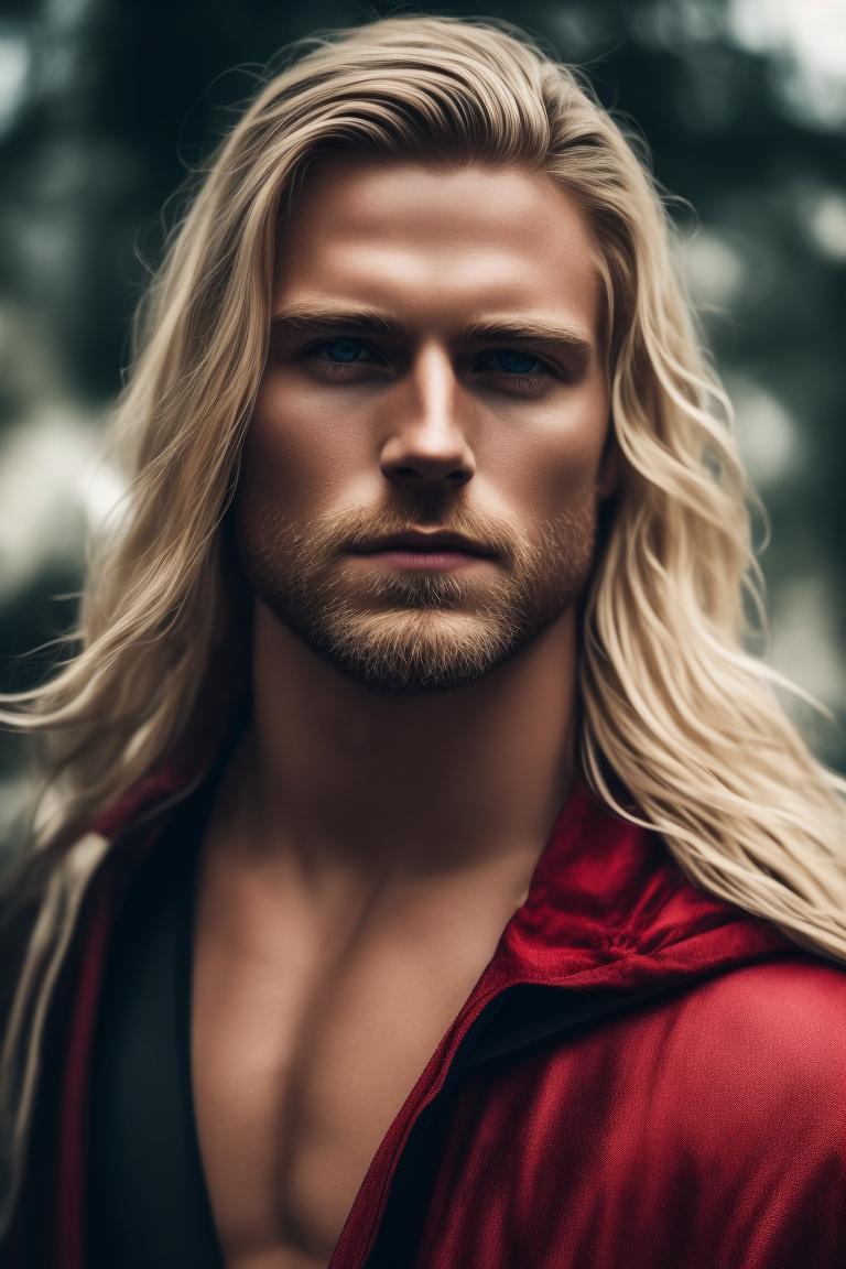 aryapratm: Thor, Marvel, Clean shave, Long hair blonde, Thor suit, With ...