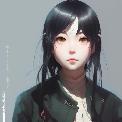 Supplex: woman with black hair, blue eyes, big eyes, round face, long ...