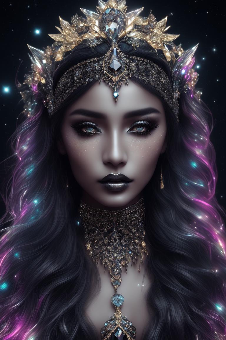 remote-crane993: beautiful celestial goddess, full moon, wear crystal ...