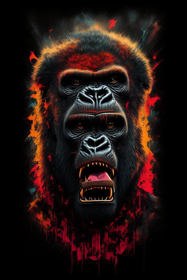 Angry Silverback Gorilla
