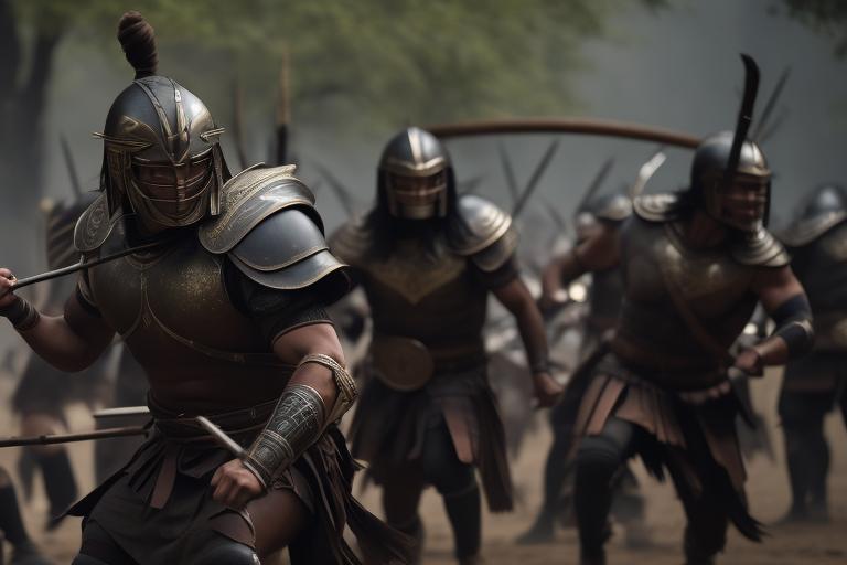 Galumpasaurus: compelling visual narrative of Spartan warriors in motion, running from right to ...