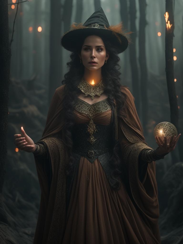marabelleblue: A female witch holding a glowing sphere