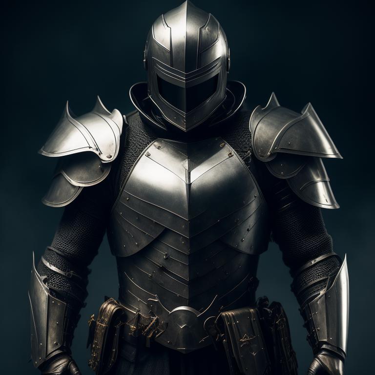 meek-wasp827: A man in a suit of armor standing over a battlefield