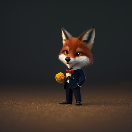 shameful-rat55: A mischievous fox donning a dashing tuxedo