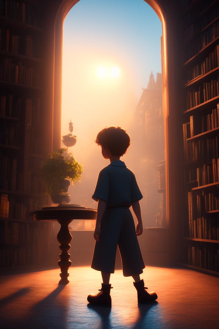 baggy-marten789: A poet behind a wooden table, a window on the left ...