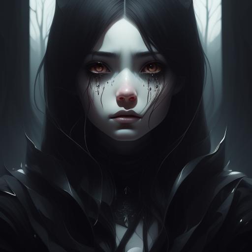 stardust728: a sad crying girl with scary demonic shadowy figures ...