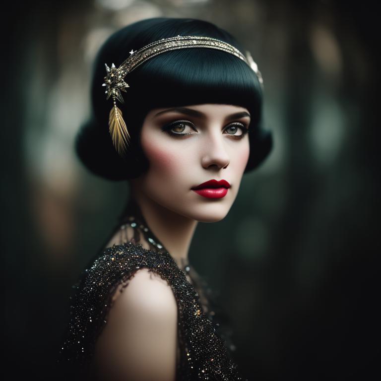 adept-horse725: A 1920s flapper girl dressed in a sparkling black dress ...