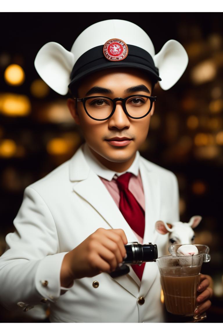 dustinholloway: A milk cow dressed as a bartender cosplay, from the ...
