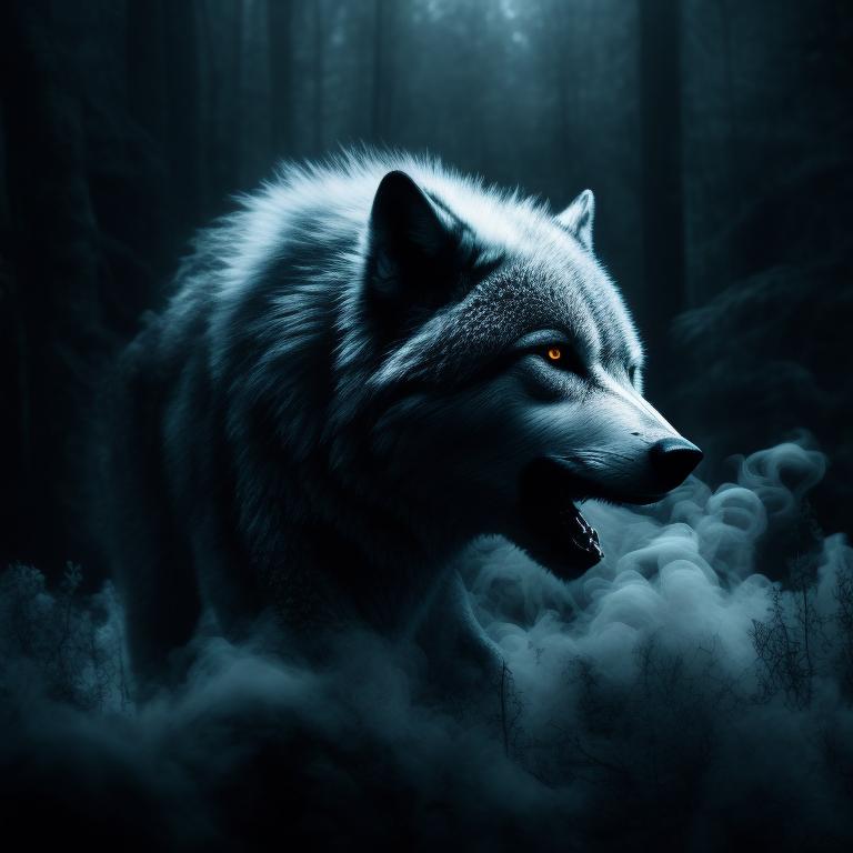 moral-turtle525: forest wolf as a wraith made entirely of highly ...