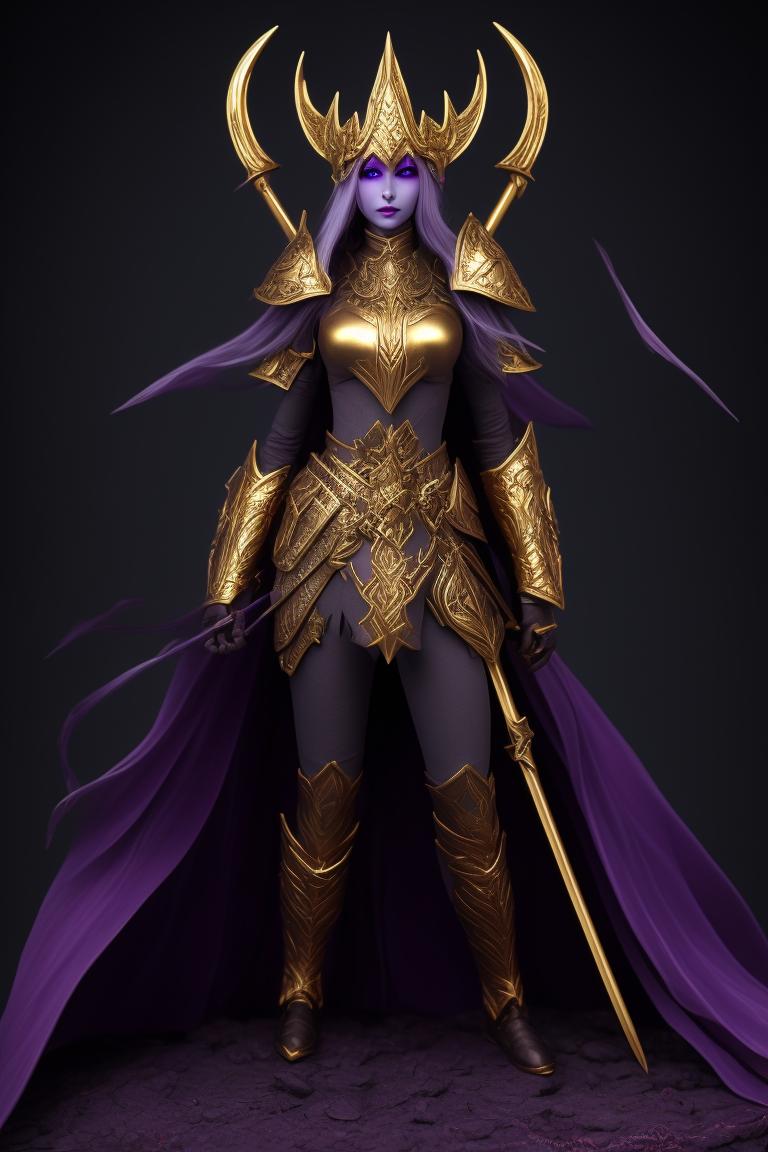 healthy-hare393: Drow Elf Queen, full body image, highly detailed, gold ...