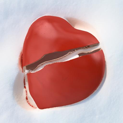 drafty-gull397: close up of a broken heart split in 2 pieces, covered ...