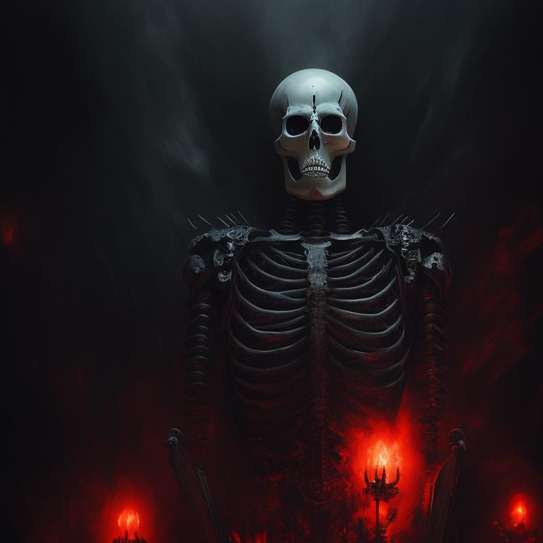 gloomy-weasel24: ((undead skeleton)), glowing red eyes, forlorn