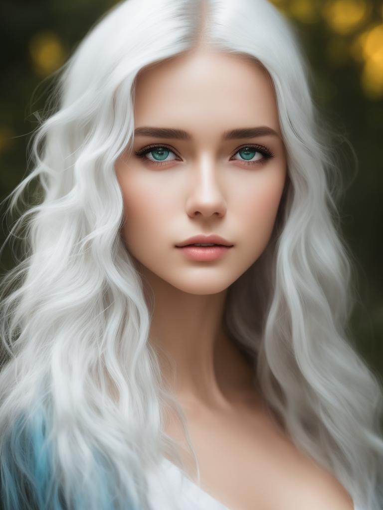 Myndcruzer: female sorcerer, attractive, long, wavy, white hair, silver ...