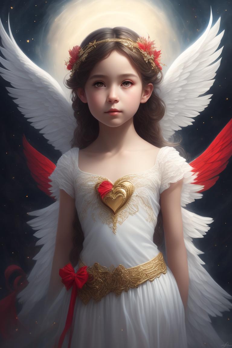 Jaya_Hess: Dressed as Cupid, with a white sash, holding a red bow. The ...