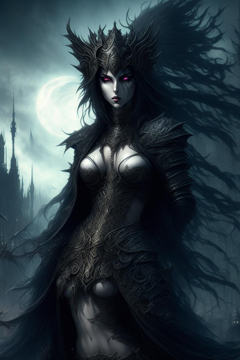 Aphelion: lich, desicated, bard, female, Fantasy, digital art