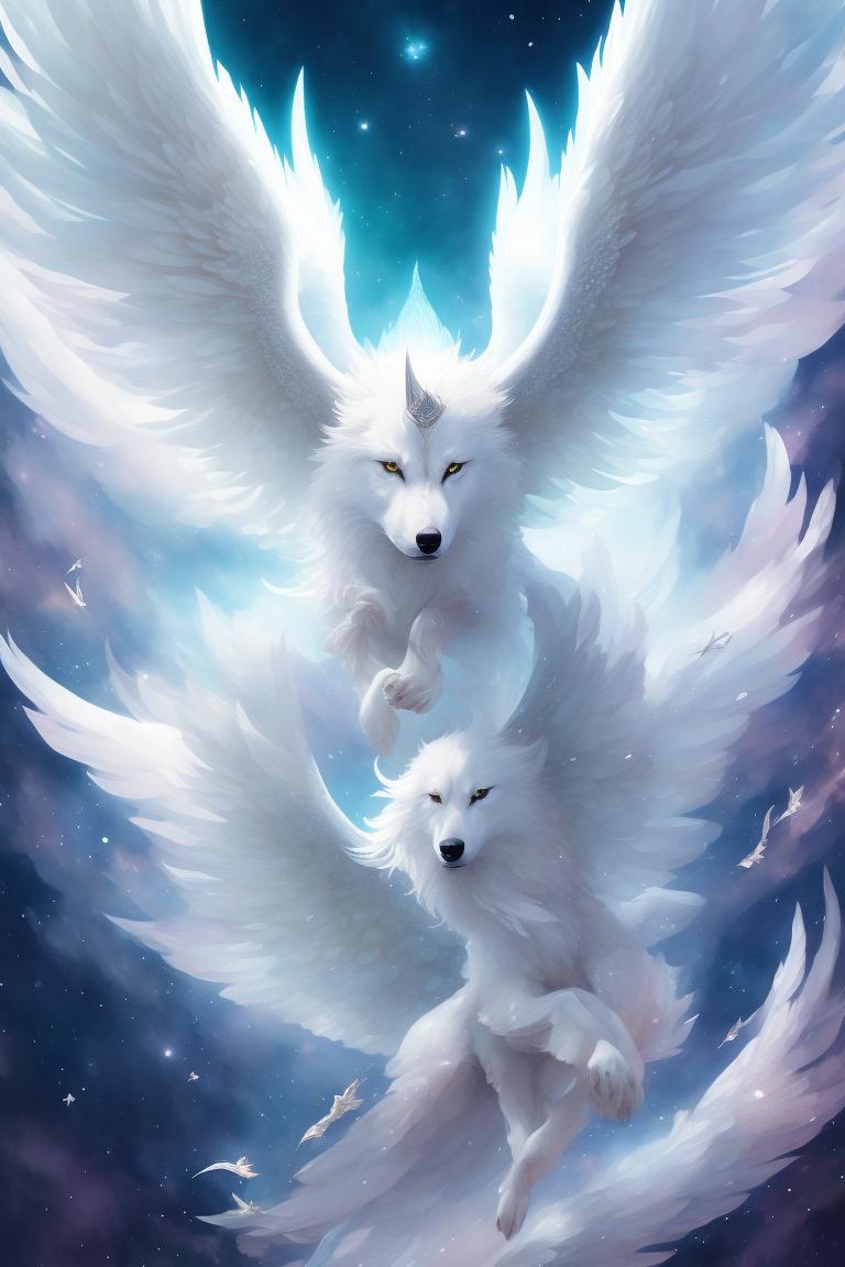 Angel Wolf With Wings