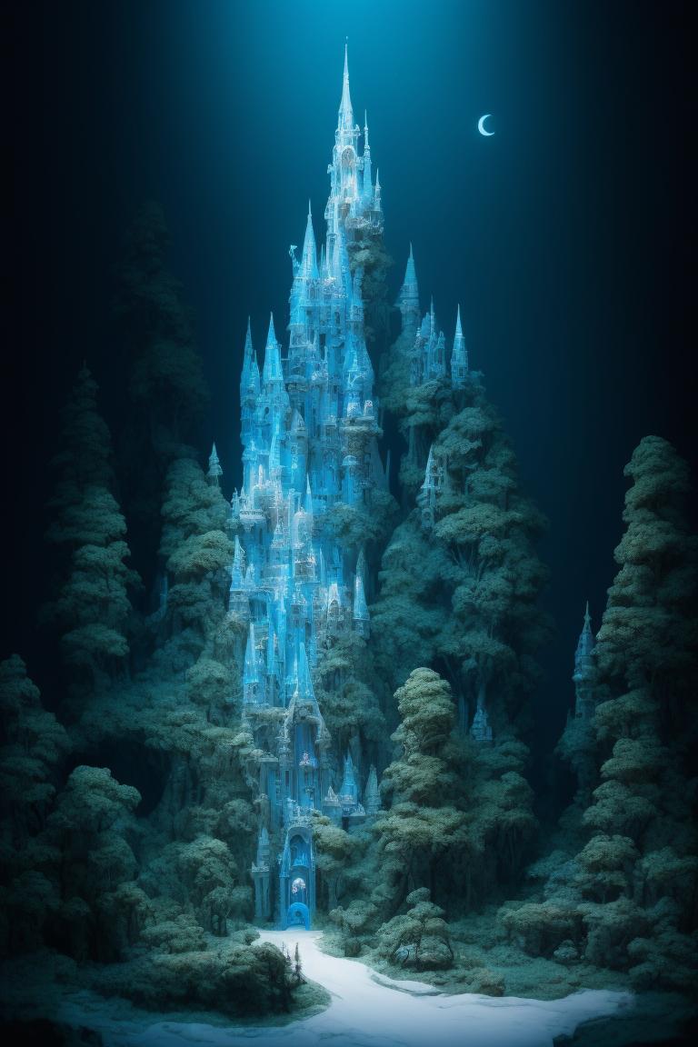 violent-mule995: Kingdom with a big white and blue castle in the middle ...