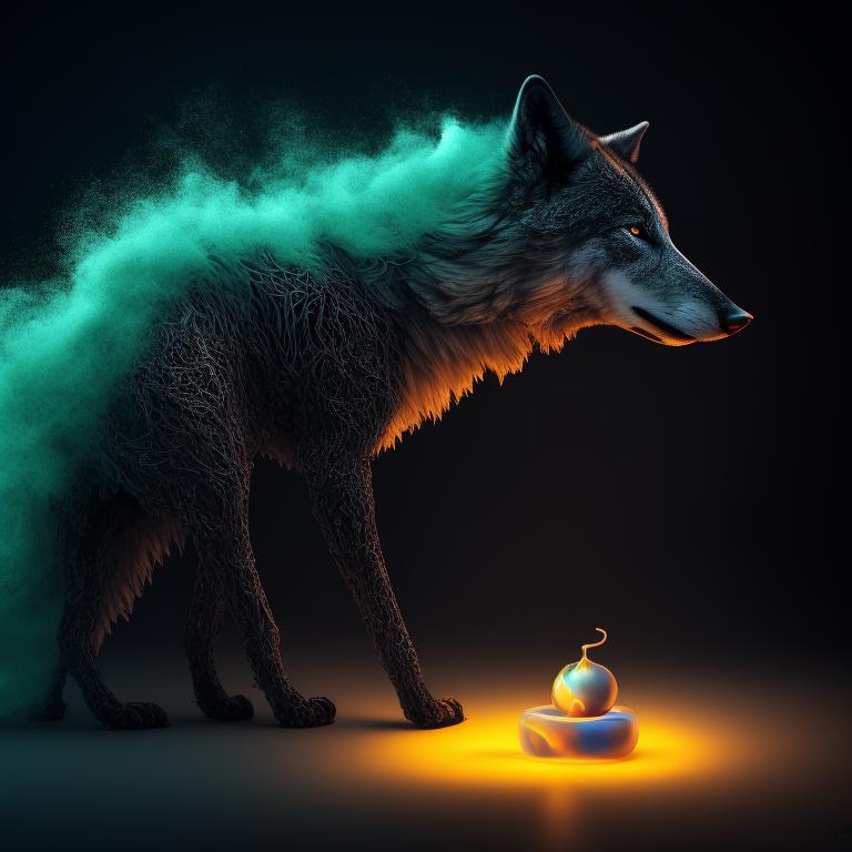 moral-turtle525: forest wolf as a wraith made entirely of highly ...