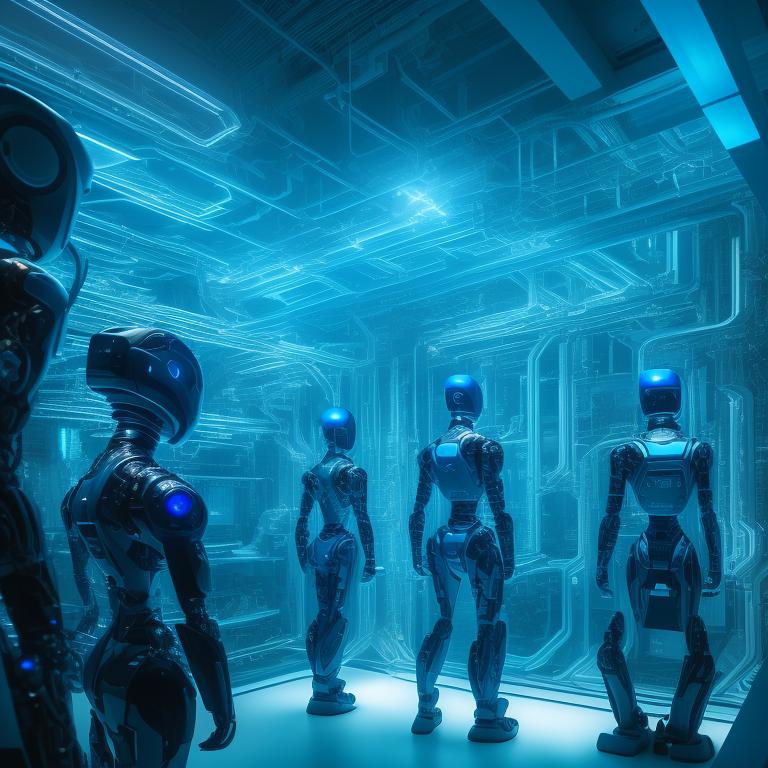 aimods: cinematic photo of futuristics of computer data center with ...